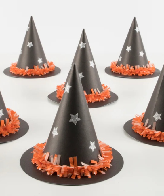 Sombreros de fiesta de bruja festoneados Pack 6 Und. | KIU ideas en detalle